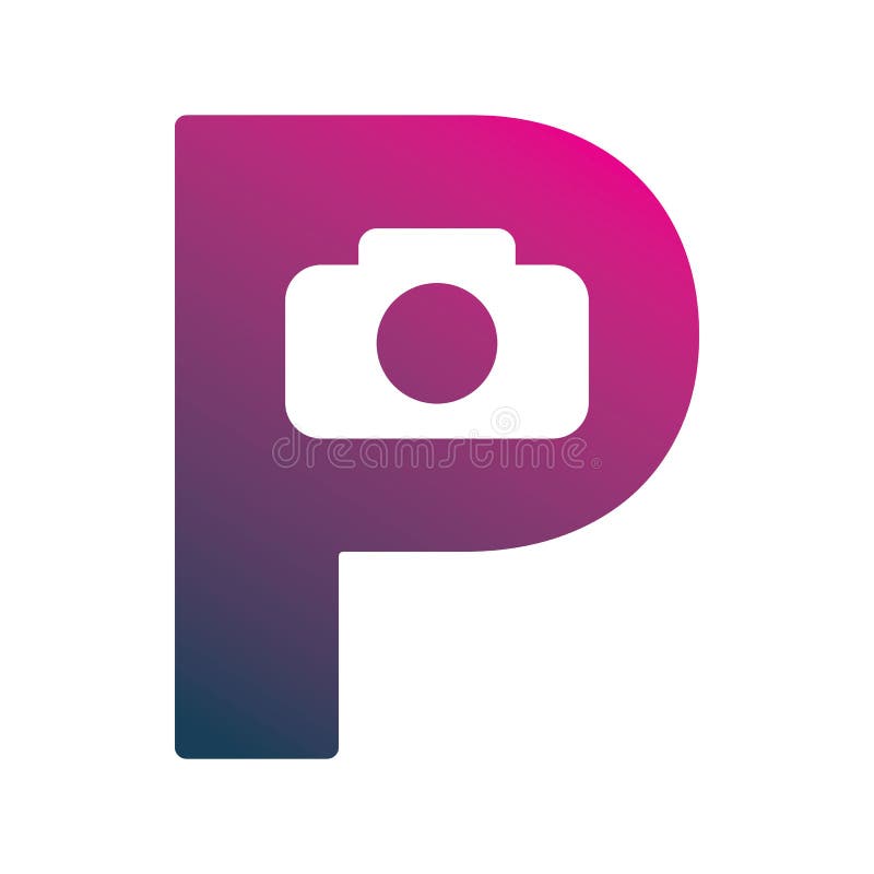 Modern Color Letter P Camera Photography Lens Logo Design Stock Vector ...