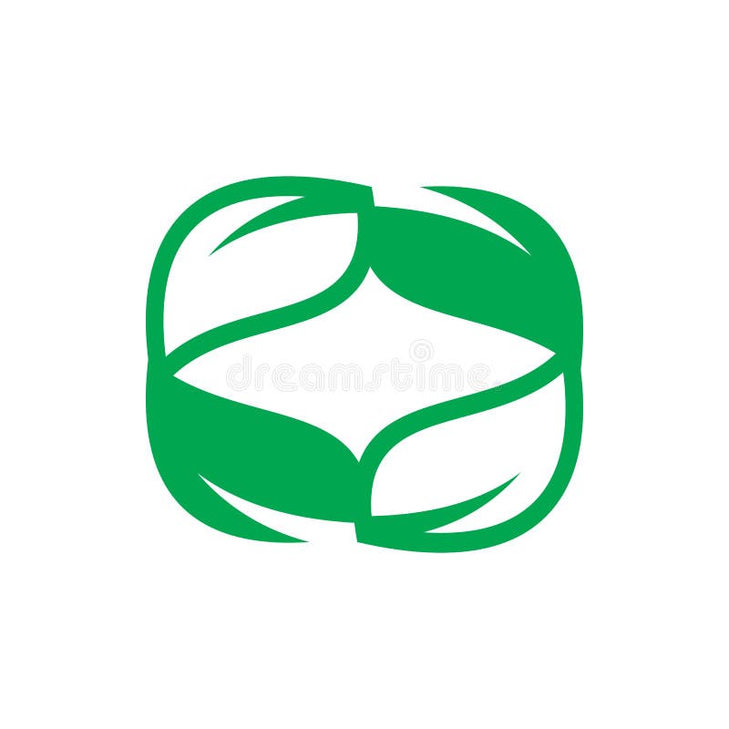 Green Square Nature Leaf Logo Design Stock Vector - Illustration of ...
