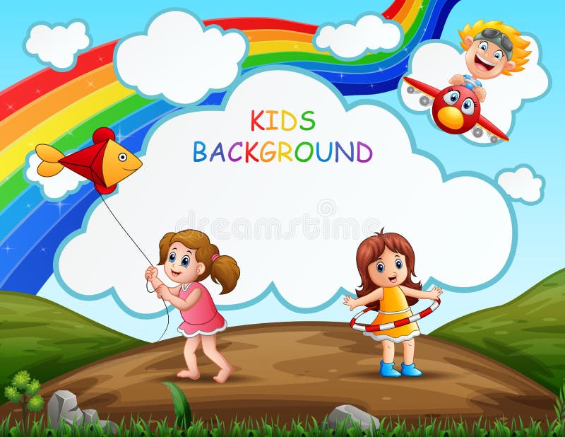 Children Playing Cloudy Day Stock Illustrations – 42 Children Playing ...