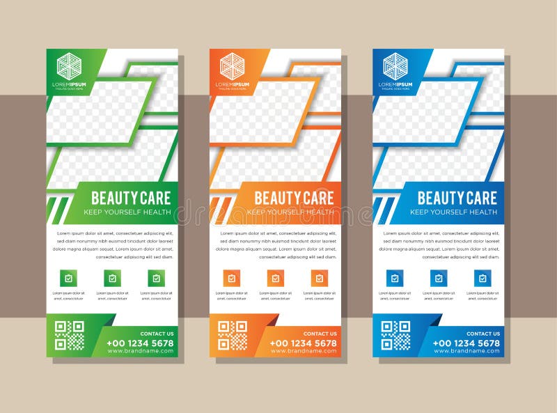 The Abstract Modern Vertical Layout Of Beauty Care Banners Stock Vector ...