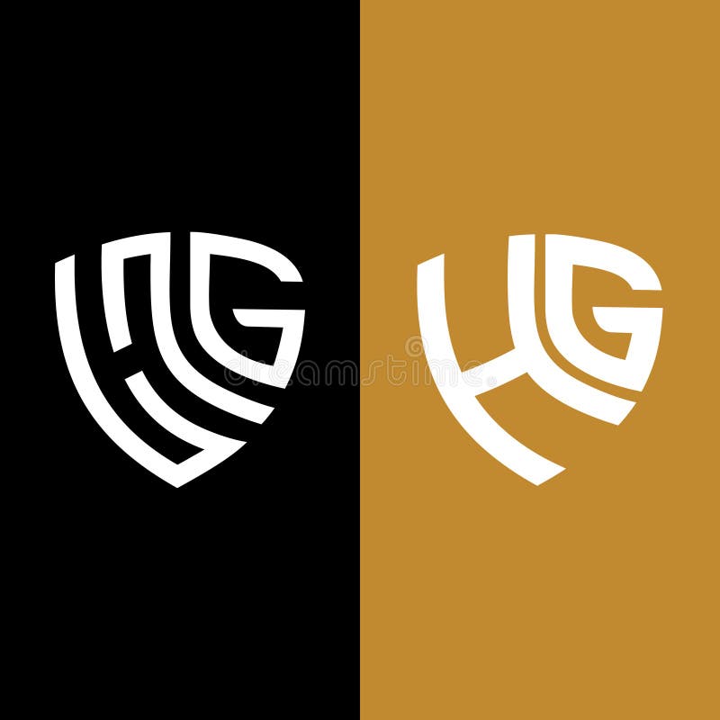 Letter HG Shield Logo Design Vector Icon Stock Vector - Illustration of ...