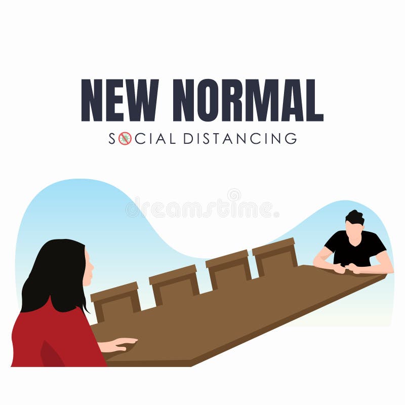 A Man and a Woman Sit a Distance Apart in Food Center, a Restaurant or ...