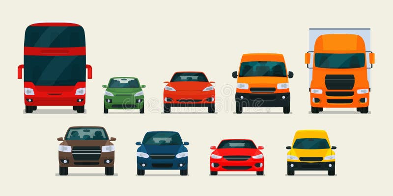 Big Set of Different Models of Cars. Stock Vector - Illustration of ...