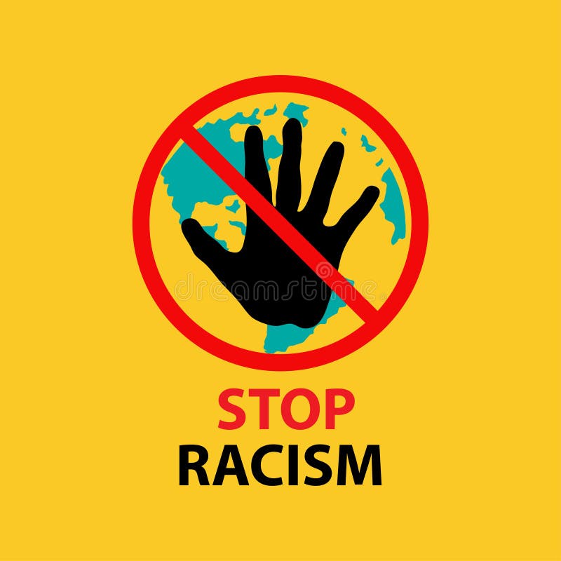 No To Racism Sign Solid Icon, Black Lives Matter Concept, Stop Racism ...