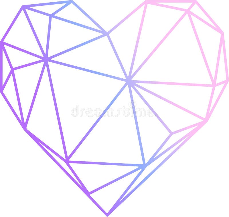 Print Vector Abstract Polygonal Geometric Abstract Heart Stock Vector ...