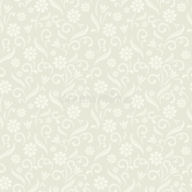 Abstract Floral Light Gray Background. Vintage Ornamental Flowers ...