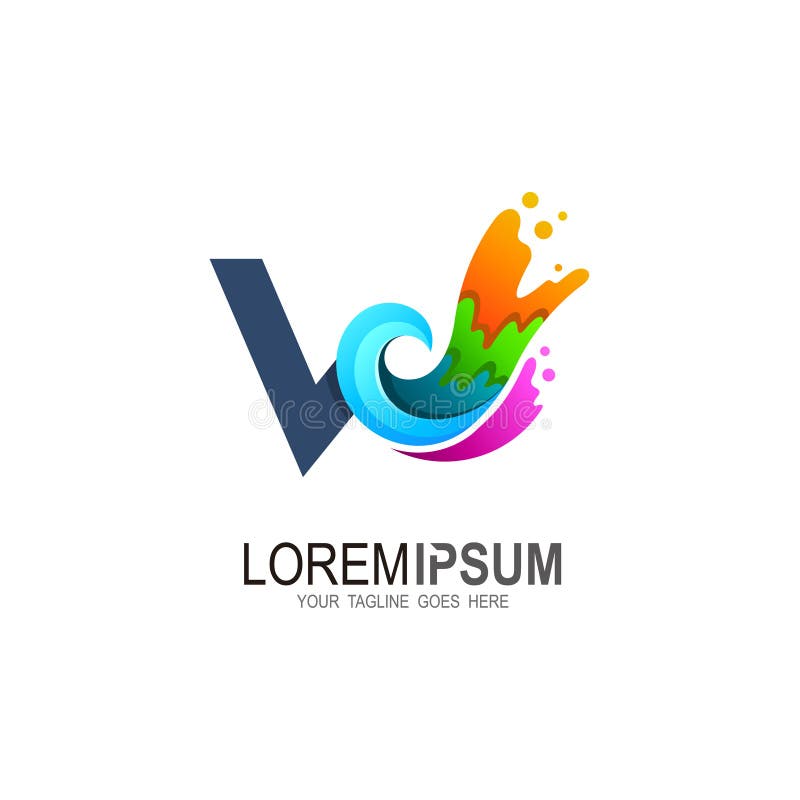 Letter W Logo with a Red Circle Swoosh Design. Creative Uppercase ...