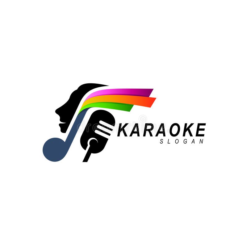 Music Logo and Girl Icon, Karaoke Logo Stock Vector - Illustration of ...