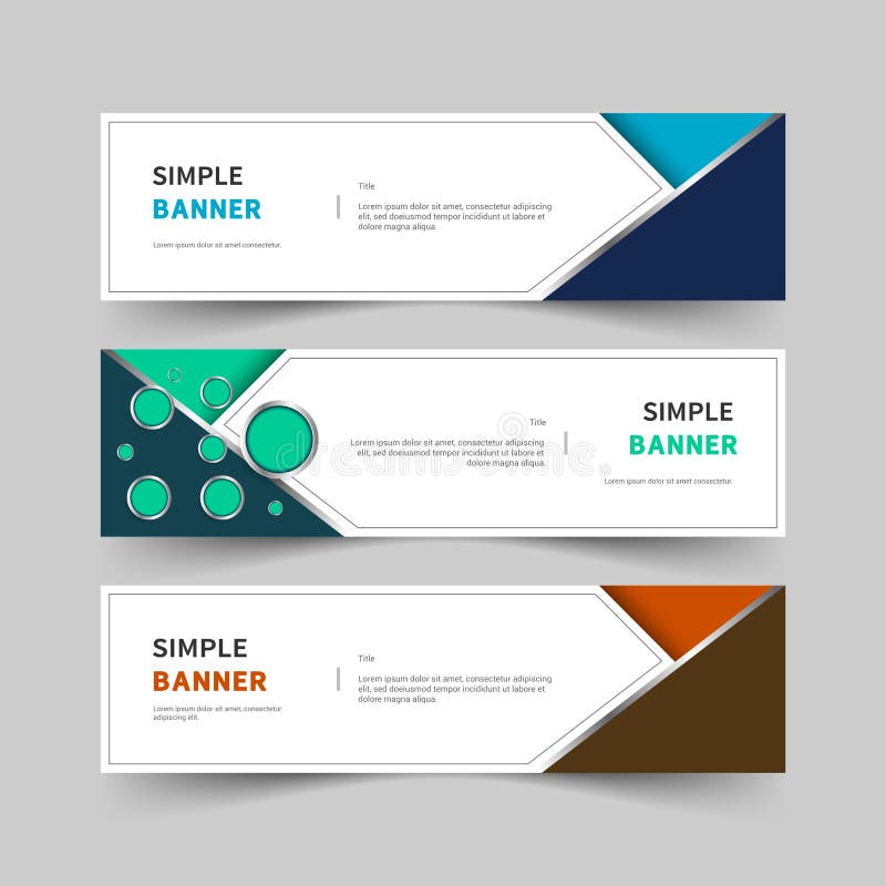 Abstract Geometric Banner Design Set with Circle Shape Vector Stock ...