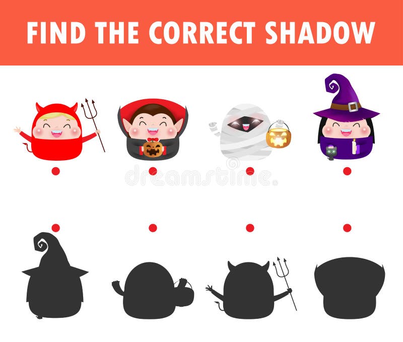 Shadow Matching Game for Kids, Visual Game for Children. Connect the ...