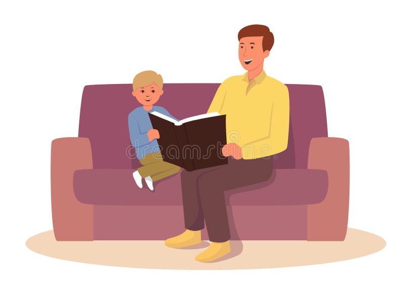 Dad Son Reading Stock Illustrations – 560 Dad Son Reading Stock ...