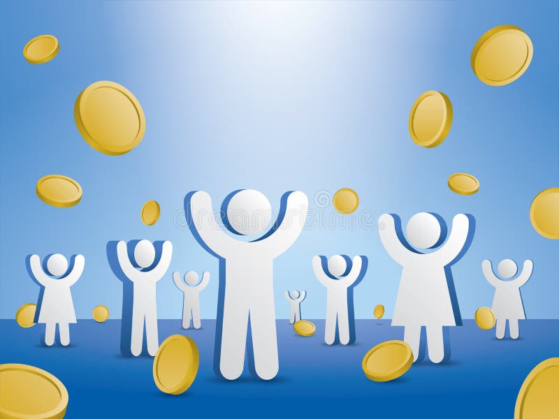 Universal Basic Income Policy 3D Illustration Vector. Stock Vector ...