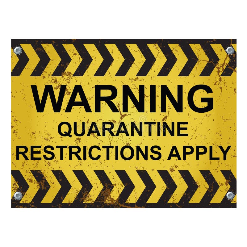 Warning quarantine sign stock vector. Illustration of details - 102848028