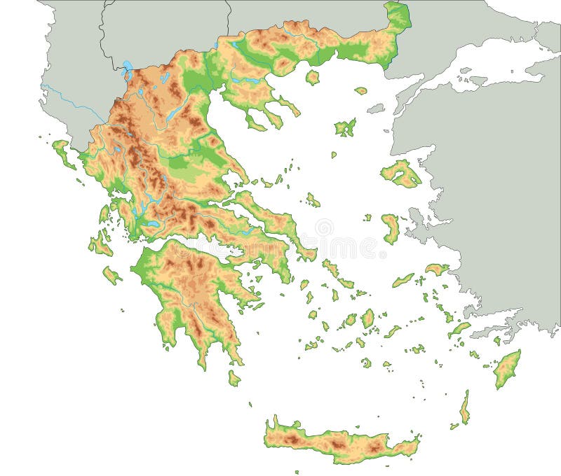 Detailed Map of Greece Administrative Divisions with Country Flag and ...