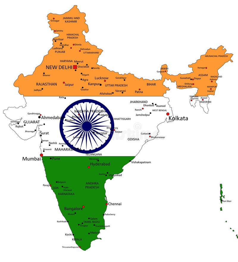 India - Highly Detailed Editable Political Map. Stock Vector ...
