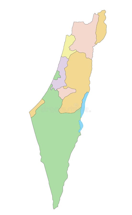 Israel Highly Detailed Political Map with National Flag. Stock Vector ...