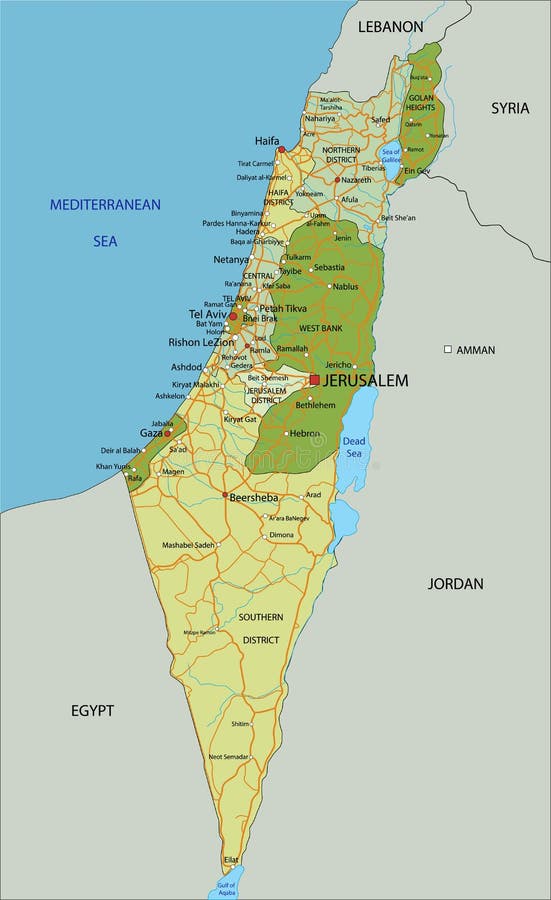 Highly Detailed Editable Political Map with Separated Layers. Israel ...