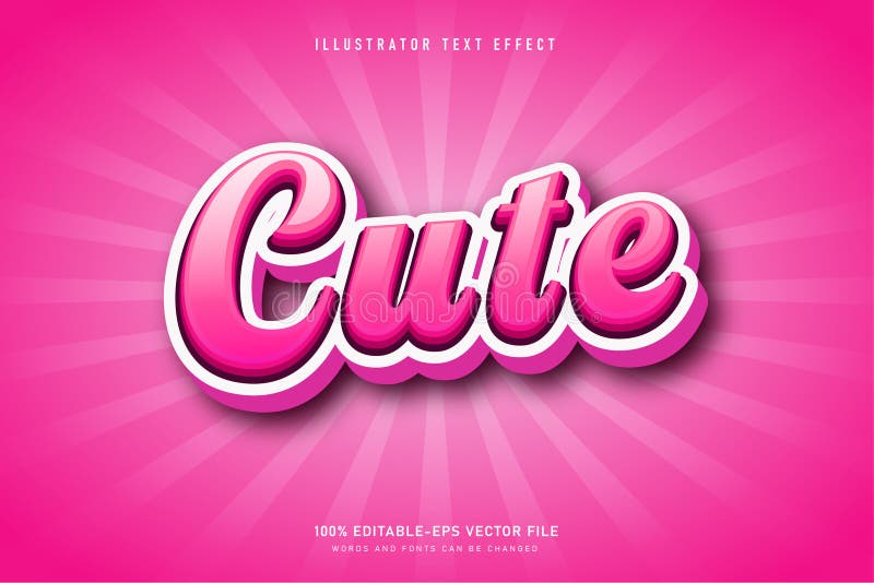 Cute 3d Illustraor Text Effect Stock Vector - Illustration of modern ...
