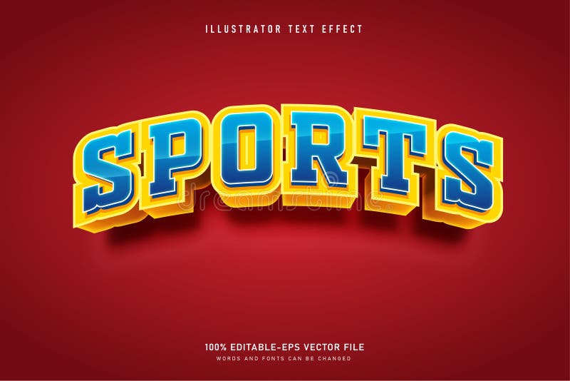 Sport 3d Illustrator Text Effect Stock Vector - Illustration of digital ...