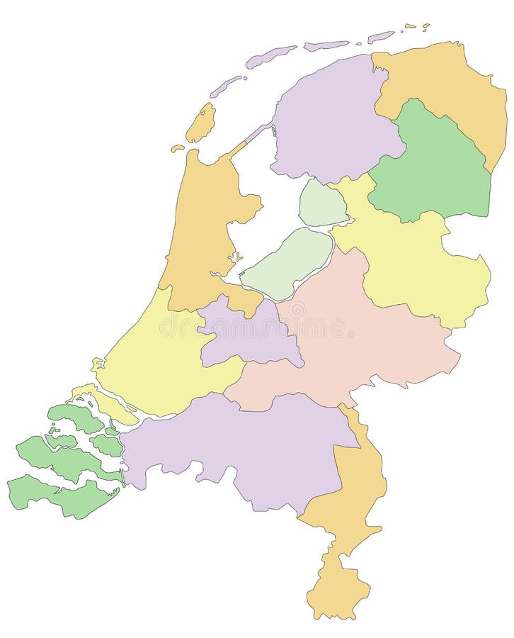 Netherlands - Highly Detailed Editable Political Map with Separated ...
