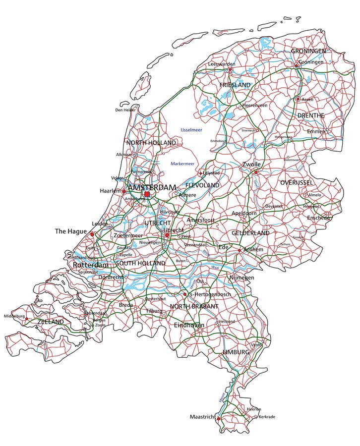 Map of the Netherlands with Road Sign Middelburg Stock Vector ...