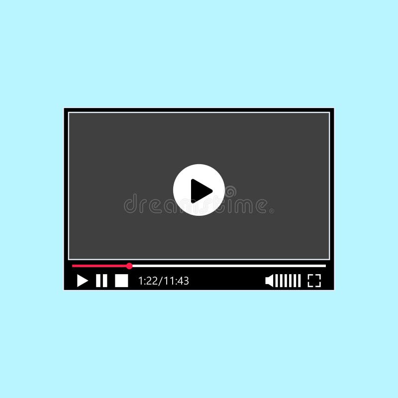 Full Screen Video Player with Button Play Illustration. Stock ...