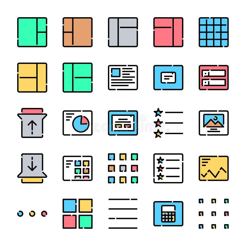 Layout - 25 icons image. stock vector. Illustration of interface ...