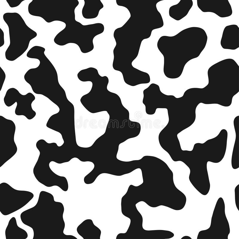 Cow Skin Texture, Black and White Spot Repeated Seamless Pattern ...