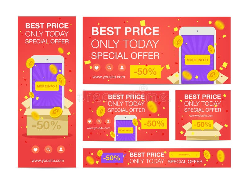 Web Sale Banner Set. Concept Different Sizes Banner Design Template ...