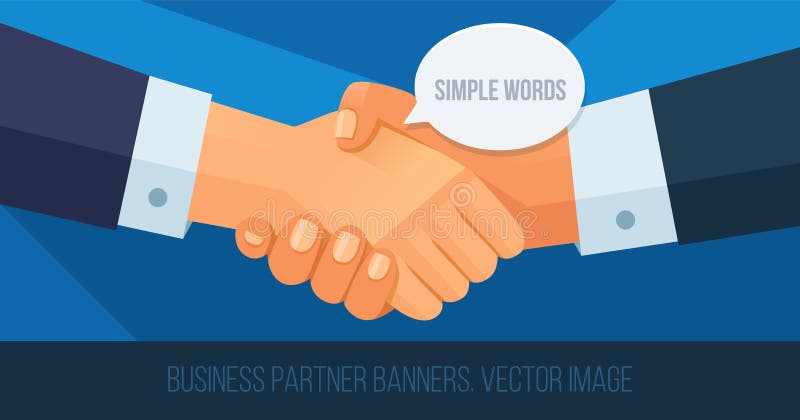 Template with Businessman Handshake. Web Banner Stock Vector ...