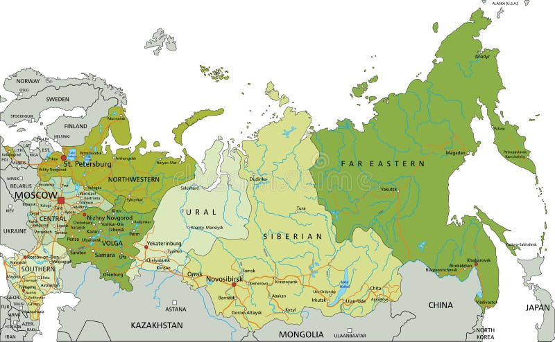Highly Detailed Editable Political Map with Separated Layers. Russia ...