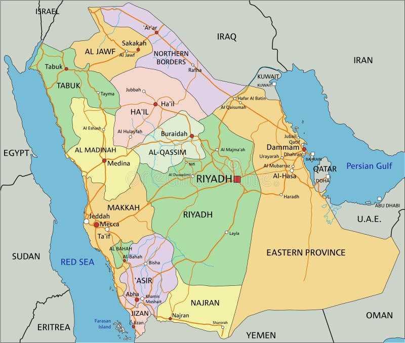 Medina Map. Political Map of Medina. Medina Map of Saudi Arabia with ...