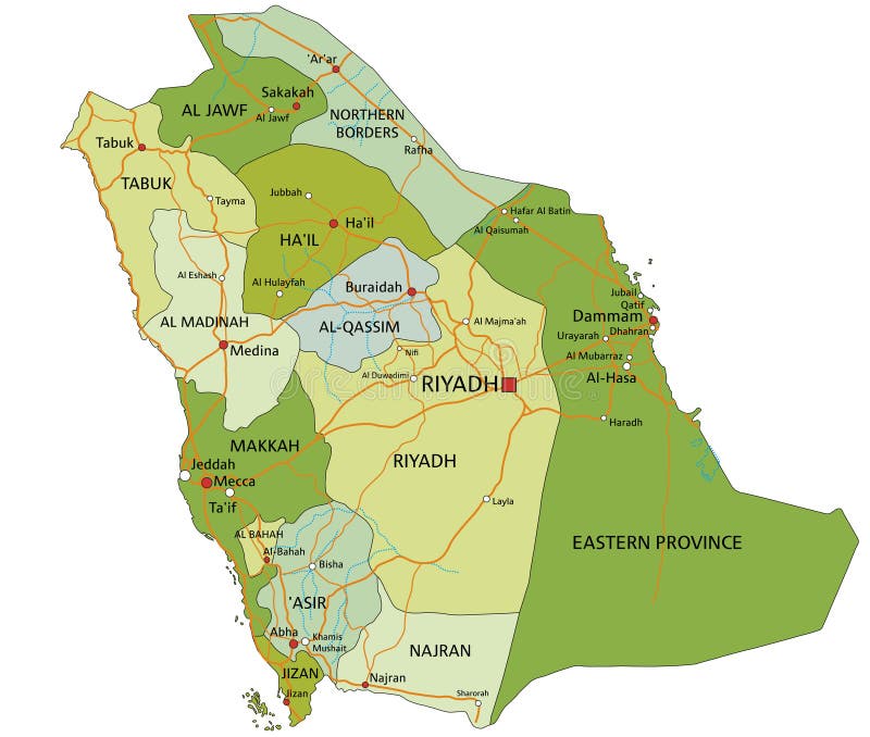 Medina Map. Political Map of Medina. Medina Map of Saudi Arabia with ...
