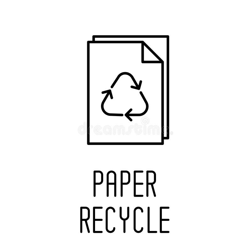 Recycle Sign Line Icon Isolated on White Background. Stock Vector ...