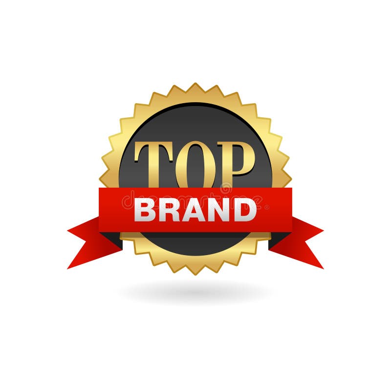 Top brand golden button stock vector. Illustration of vector - 186721809