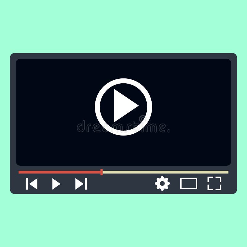 Video Player Outline Vector Icon Stock Vector - Illustration of iconr ...