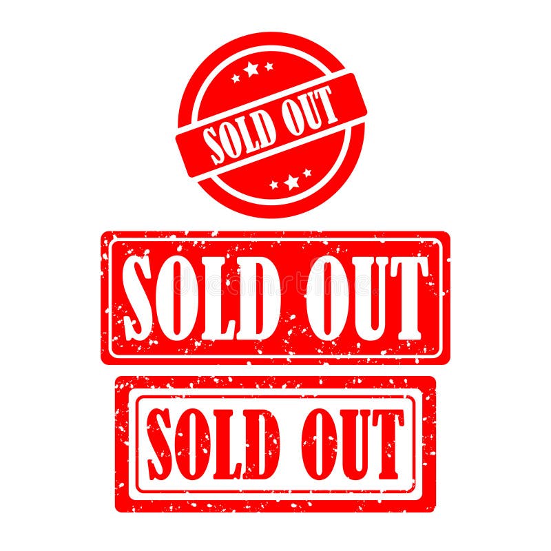 Sold Red Square Grunge Stamp on White. Sold Stamp Set Stock Vector ...