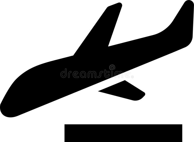 Airplane Landing Icon, Sign and Symbol Stock Illustration ...