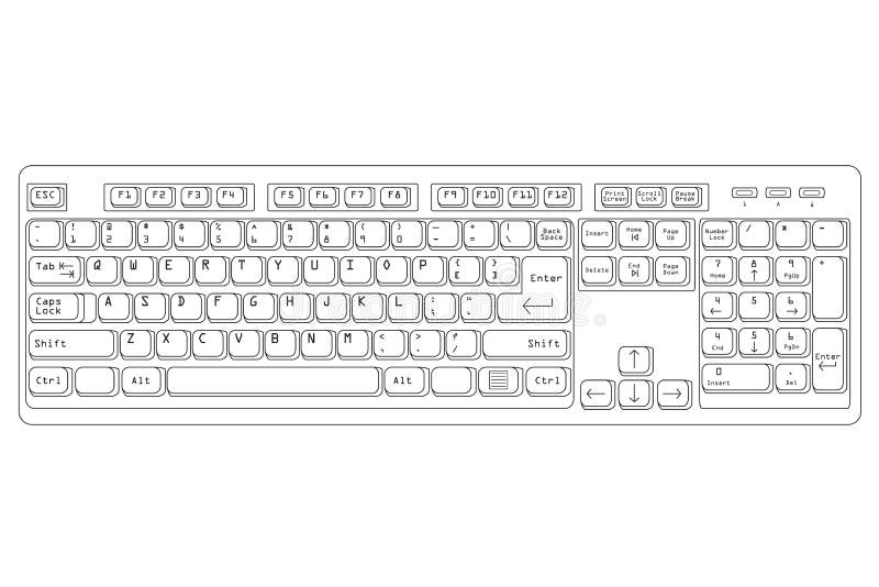 Minimalist Keryboard Design for PC Stock Illustration - Illustration of ...