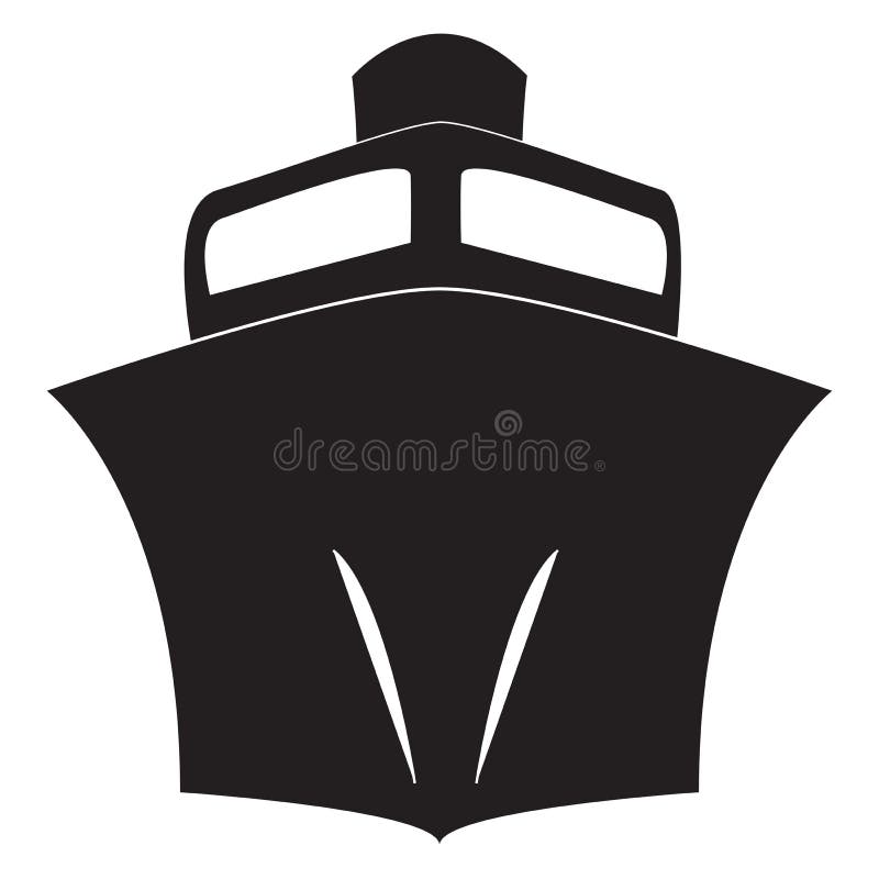Vector Illustration of a Ferry Boat. Ferry Boat Icon Facing Forward ...