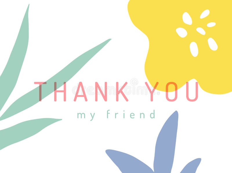 Vector Floral Thank You Mini Card. Simple Bold Design Stock Vector ...