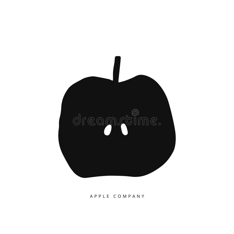 Bold Apple Shape. Simple Fruit Logo. Apple Icon Stock Vector ...