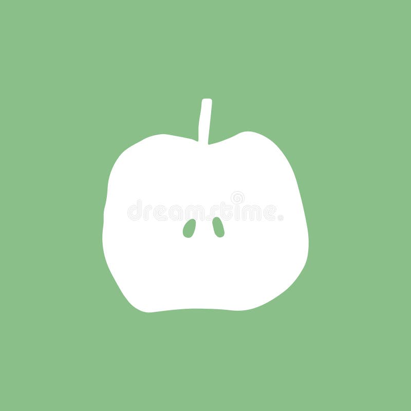 Hand Drawn Bold Apple Shape. Simple Food Logo Stock Vector ...