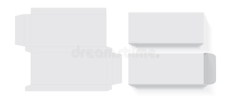 Rectangular Box on a White Background Top View Mock Up Stock Vector ...