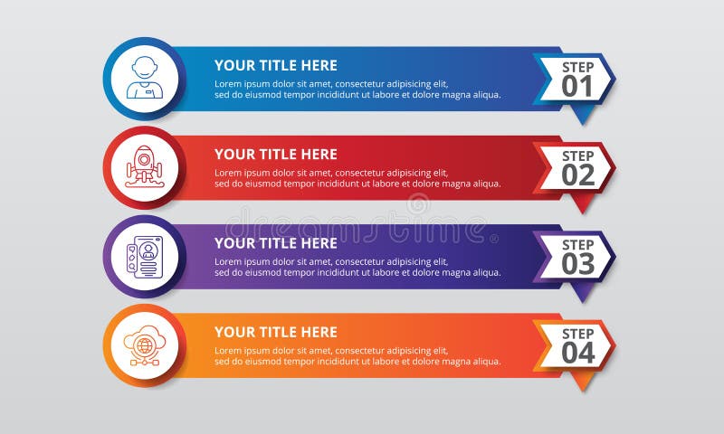 Four Steps Horizontal Infographic Template. for Your Presentation Stock ...