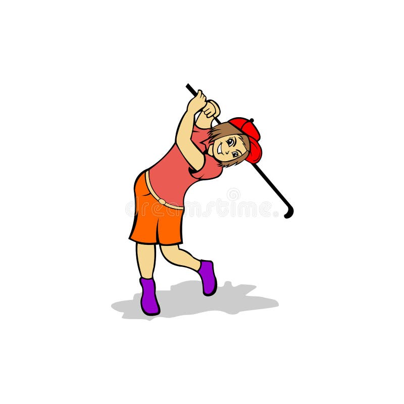 Vector Golf Club Women Golfer Stock Vector - Illustration of ...