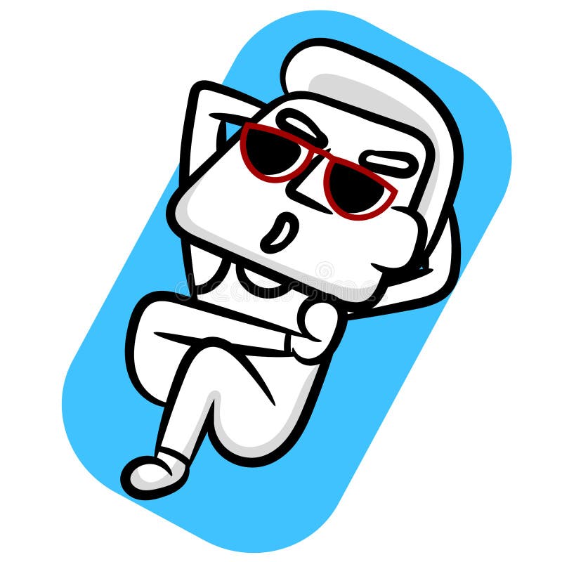 Cartoon man relaxing stock vector. Illustration of contour - 15457005
