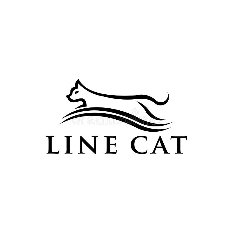 Simple Line Element Cat Symbol for Templates Logo Stock Vector ...