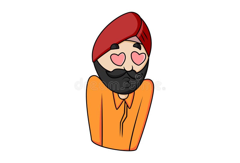 Vector Cartoon Illustration of Punjabi Man Stock Vector - Illustration ...
