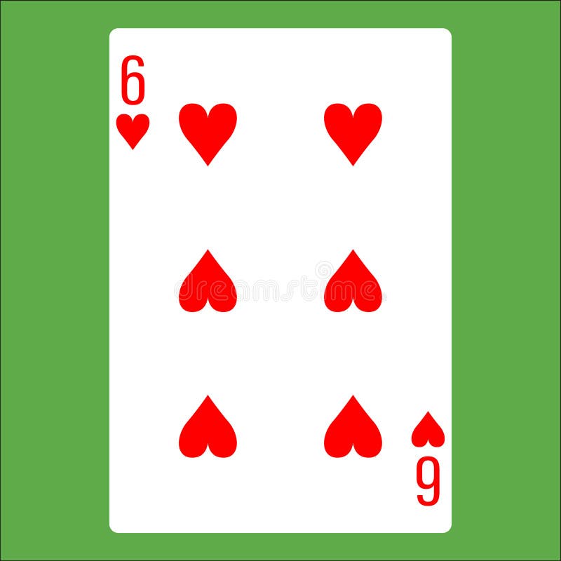 Playing Poker Card Six Icon Image. Stock Vector - Illustration of heart ...